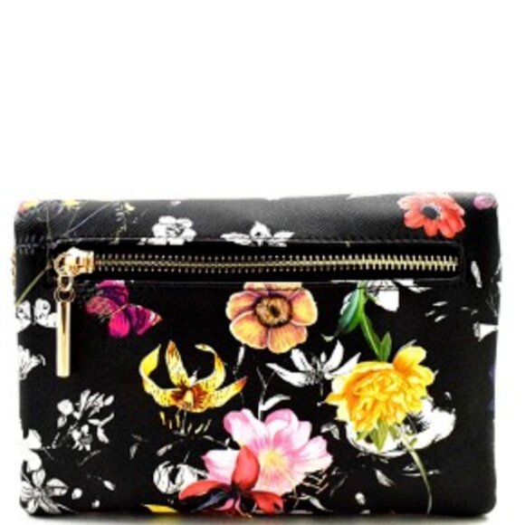 prettyblue11 | Bags | Mmsxds Black Floral Cross Body Envelope Handbag ...